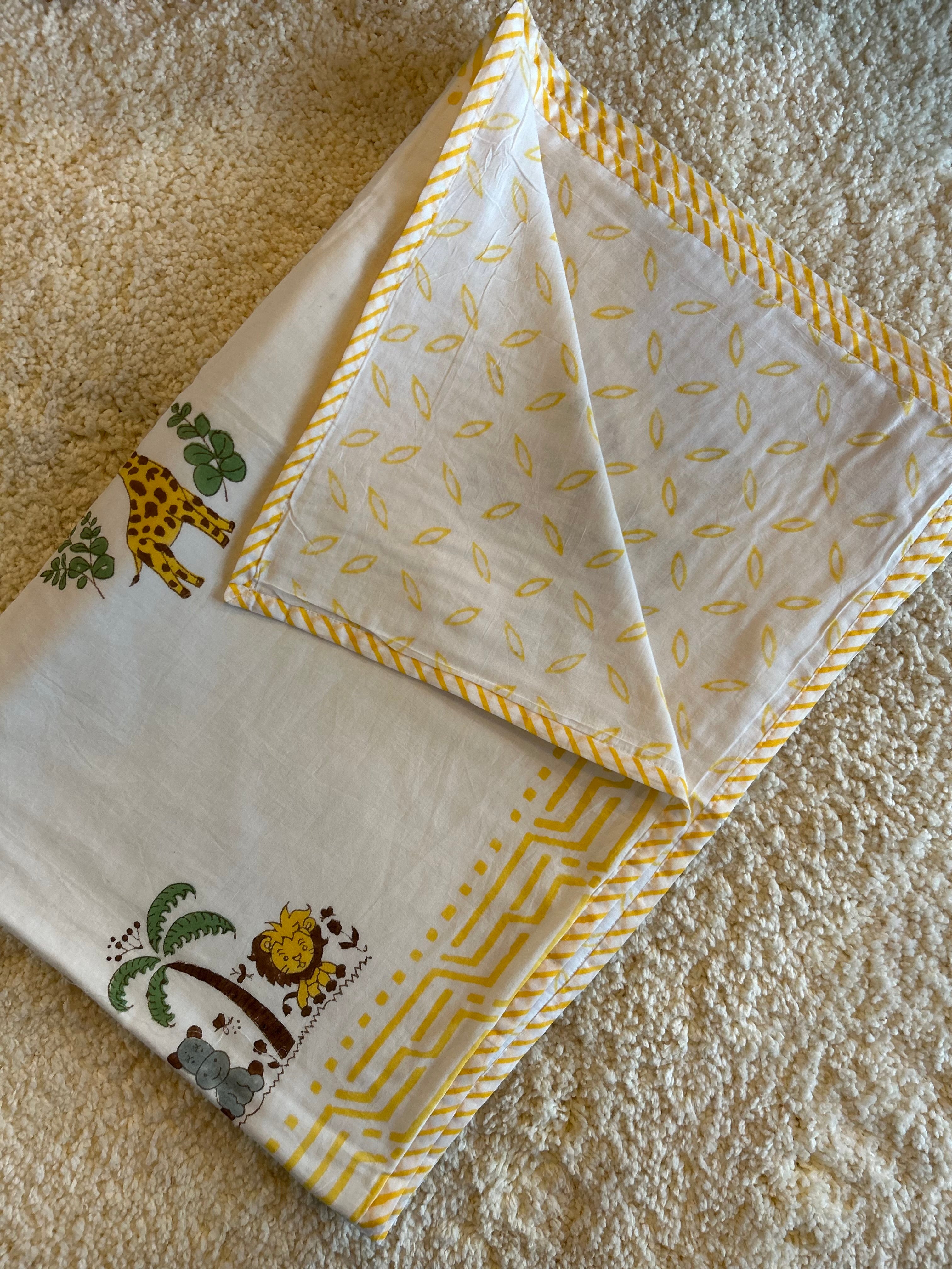 Klingaru Reversible Toddler Dohar - Yellow Jungle / Leaves