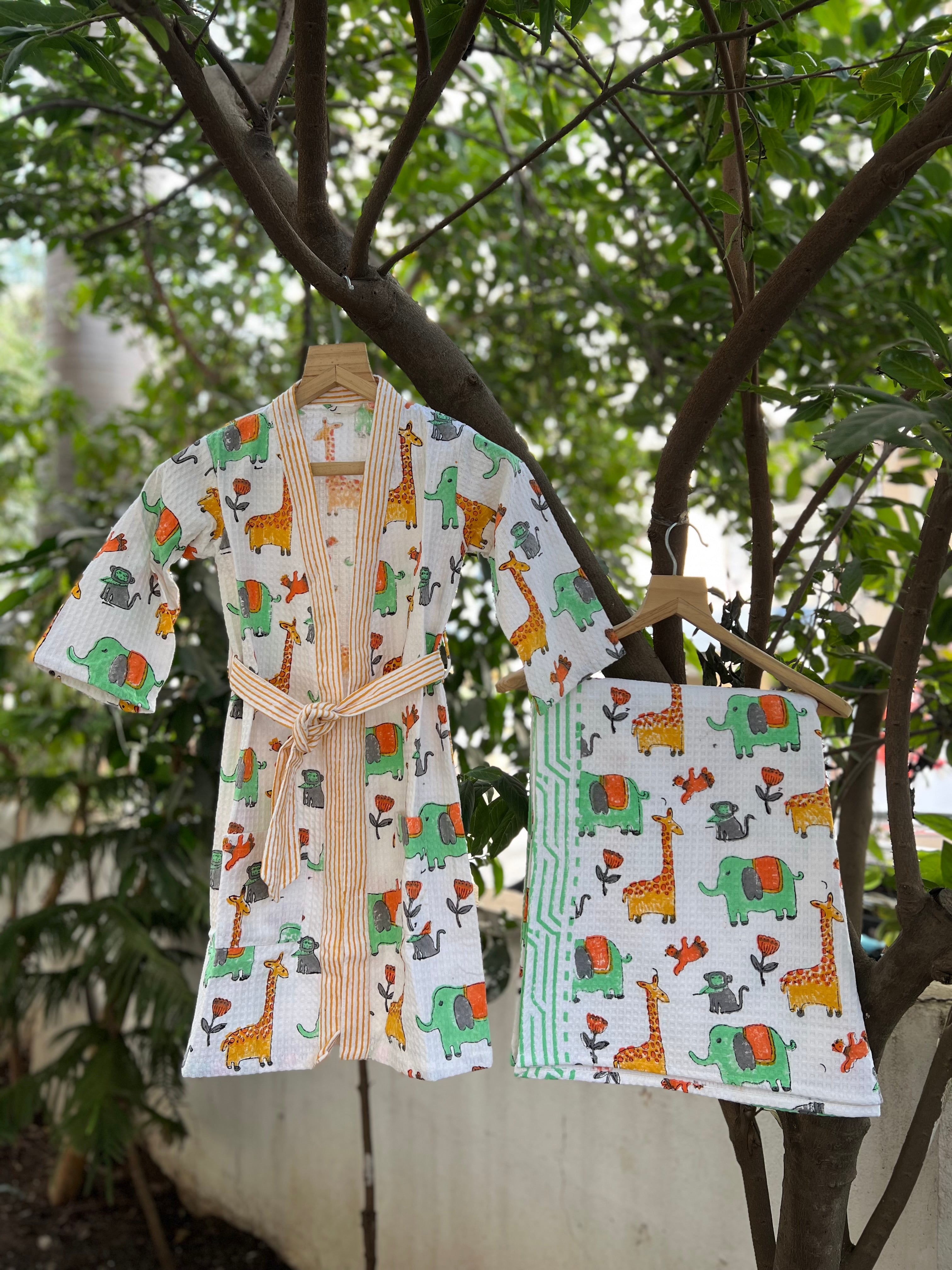 Klingaru - Combo of Towel and Bathrobe - New Animal